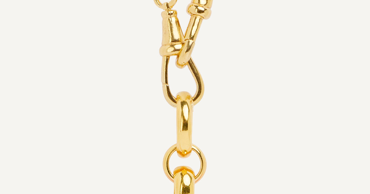 Blue Enamel Giant Gold T-Bar On Medium Curb ClipT Necklace – Tilly Sveaas