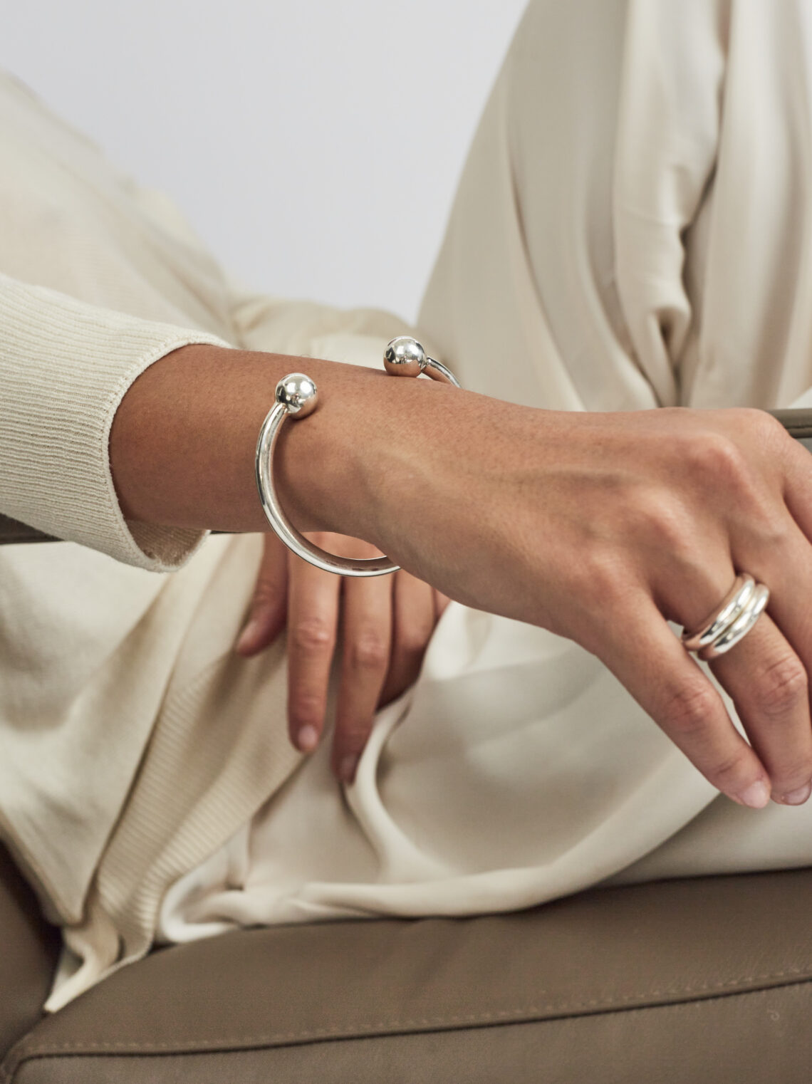 Silver Torque Bangle - Tilly Sveaas Jewellery