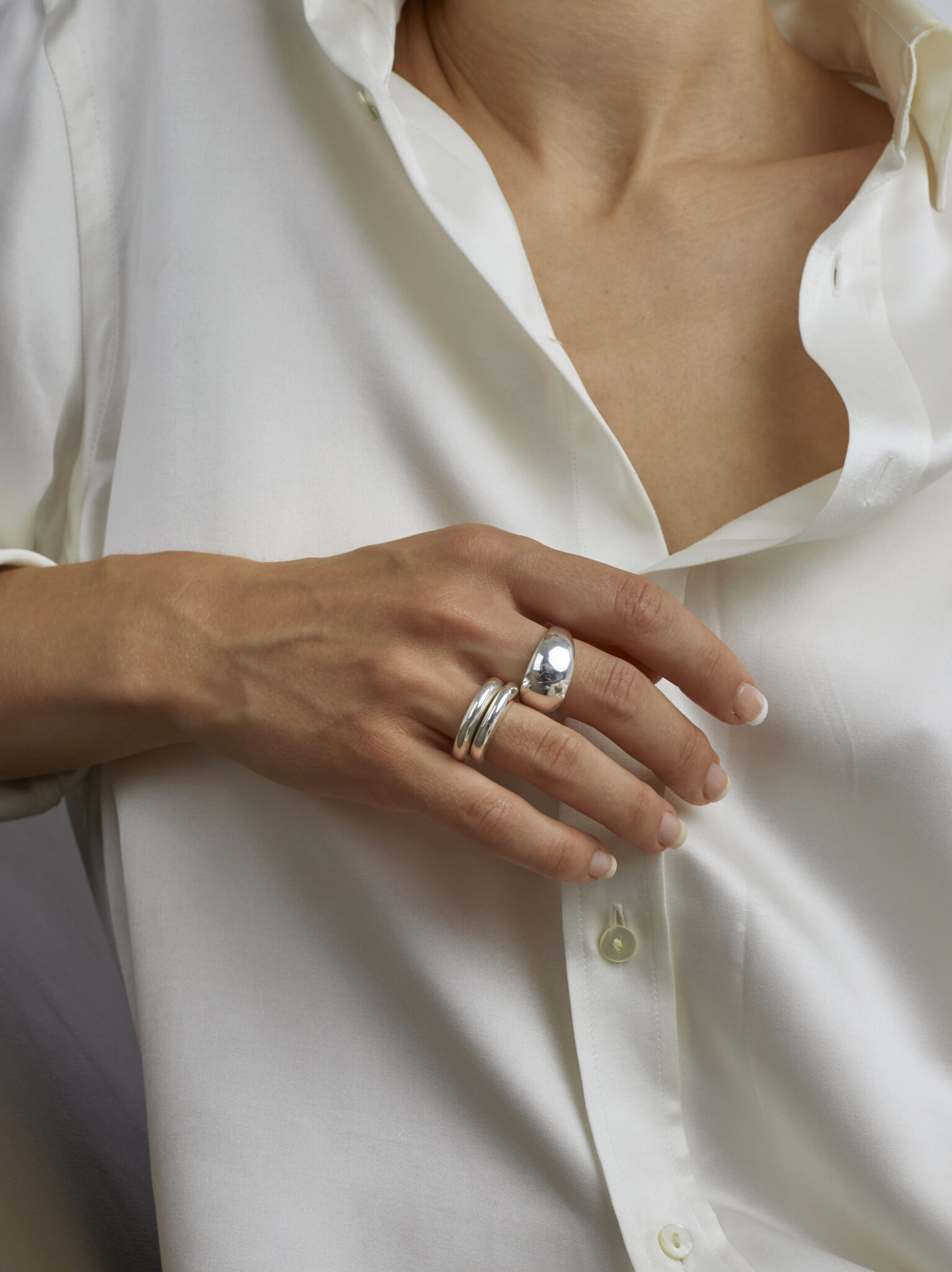 Silver Triple Ring Set - Tilly Sveaas Jewellery